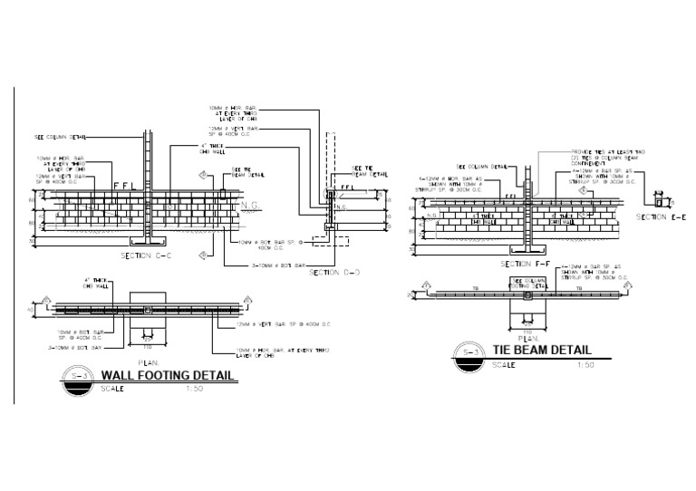Wall Footing and Tie Beam | PDF