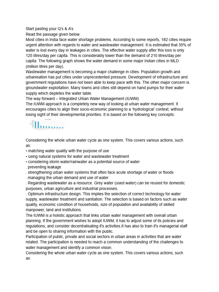 Urban Water Management Challenges in India | PDF | Plastic | Water