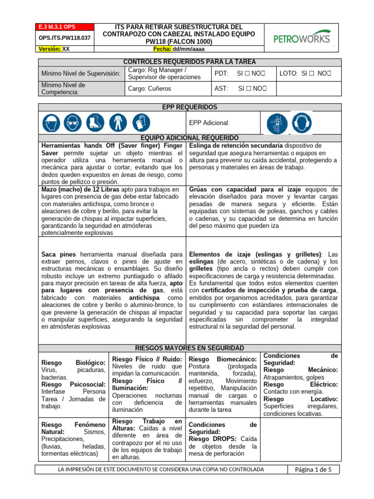 E.3 M.3.1.B OPS - ITS.PW118.xxx ITS Retiro Subestructura Contrapozo Con ...