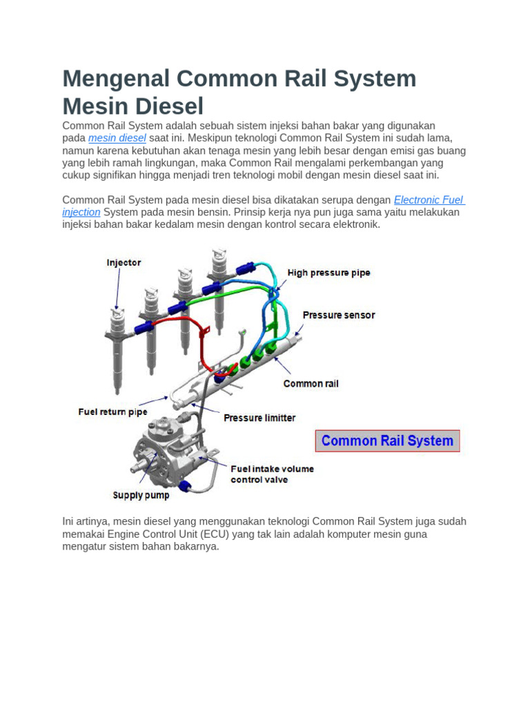 Sistem Injeksi Common Rail Diesel | PDF