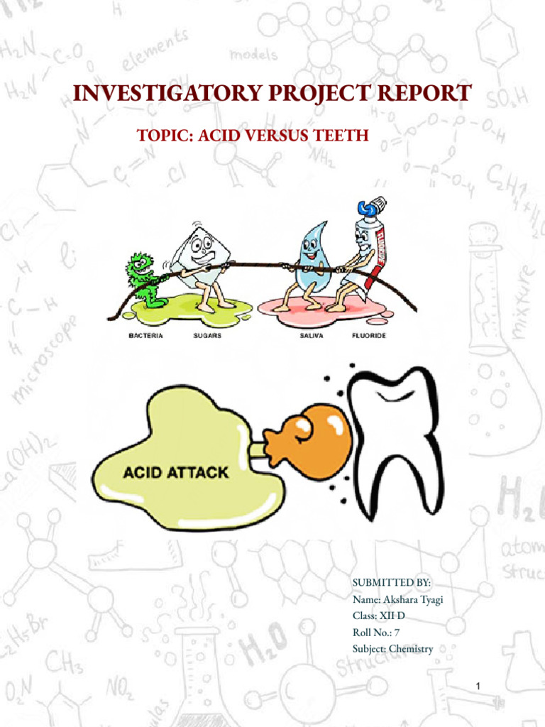 Acid Effects on Tooth Enamel | PDF
