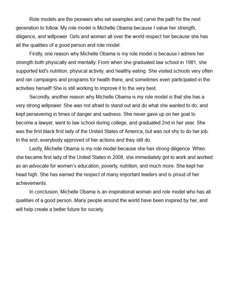 Who Is Your Role Model, and Why? Essay | PDF