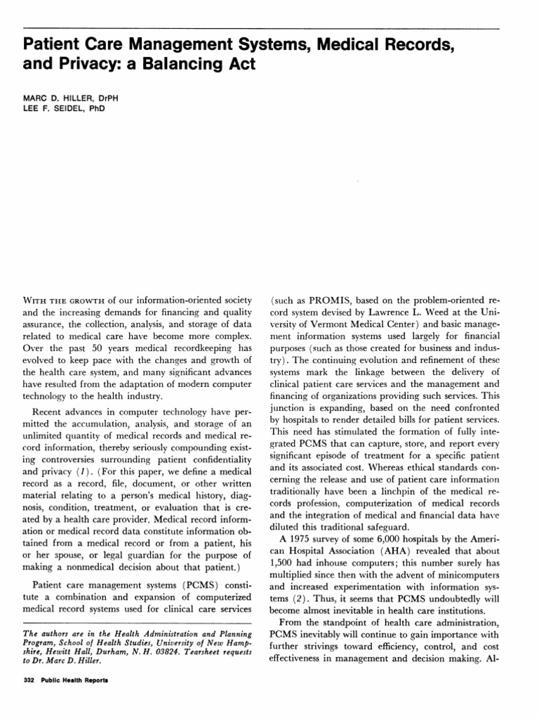 pubhealthrep00116-0042 | PDF | Medical Record | Privacy