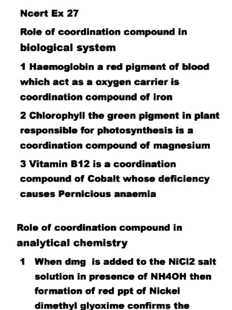 Ncert Ex 27 Coordination Compound | PDF | Coordination Complex | Nickel