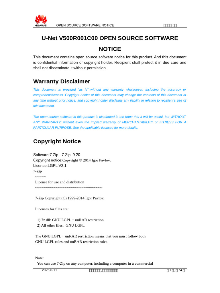 Open Source Software Notice Document | PDF | Free Software | License