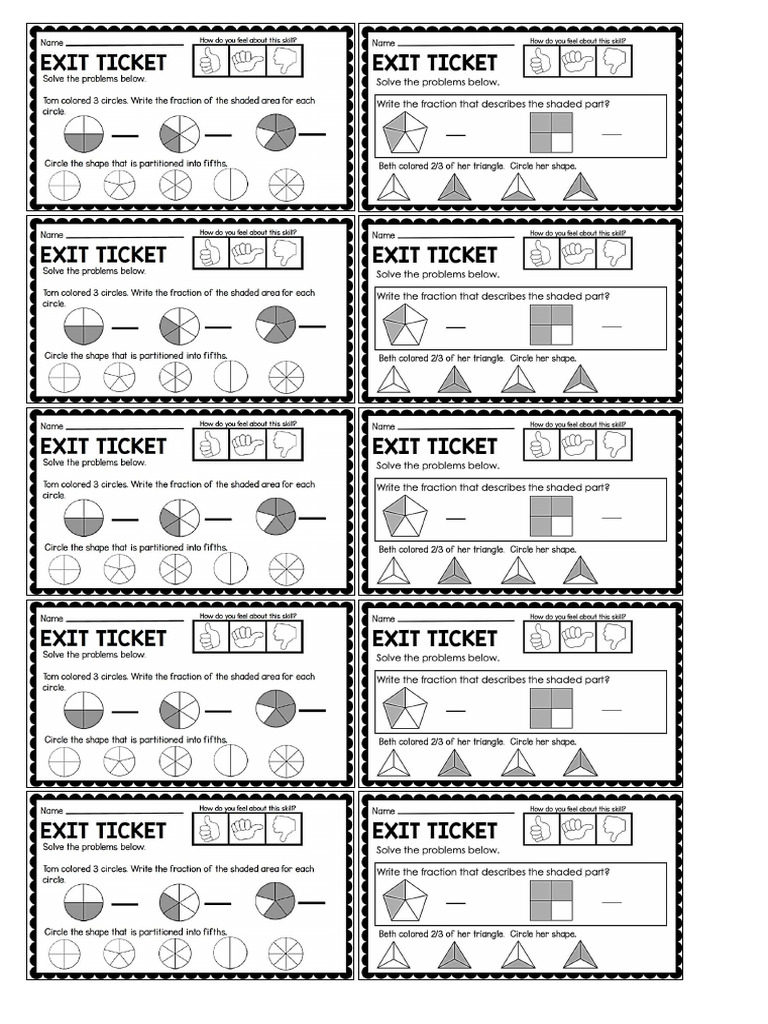 Fractions Exit Ticket | PDF
