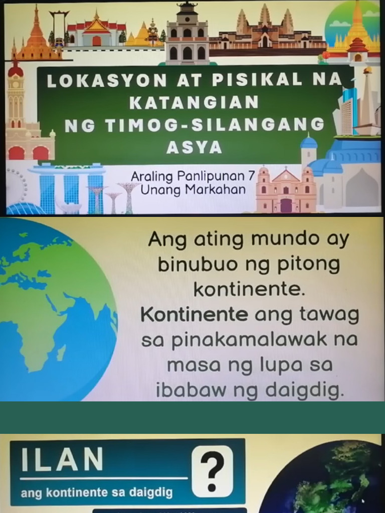 AP7 - MODULE 1-2 Lokasyon at Pisikal Na Katangian NG Timog Silangang Asya | PDF
