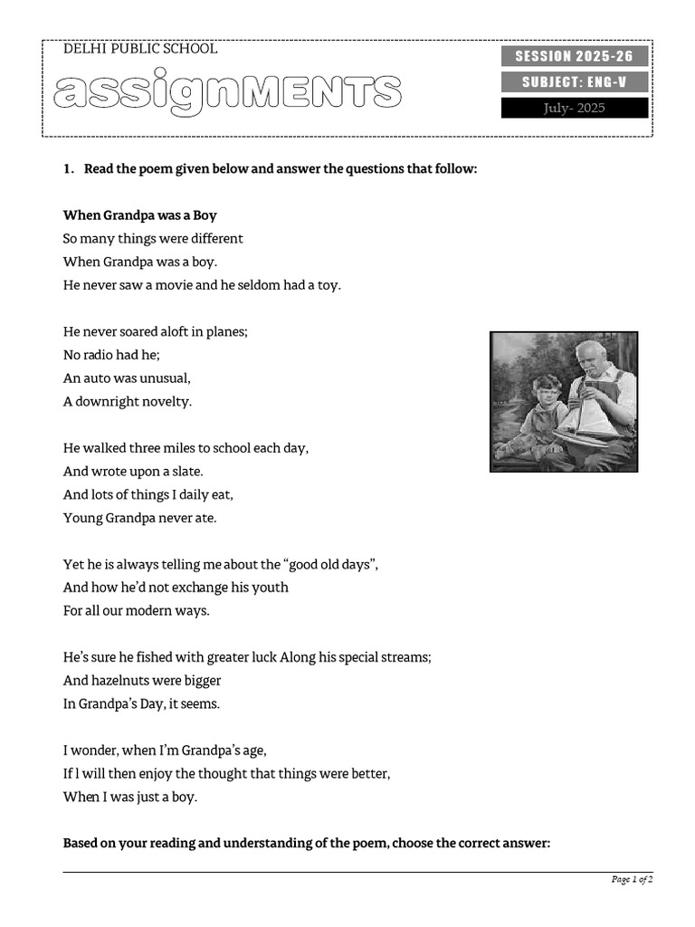 Practice Worksheet Class V July 202526 | PDF