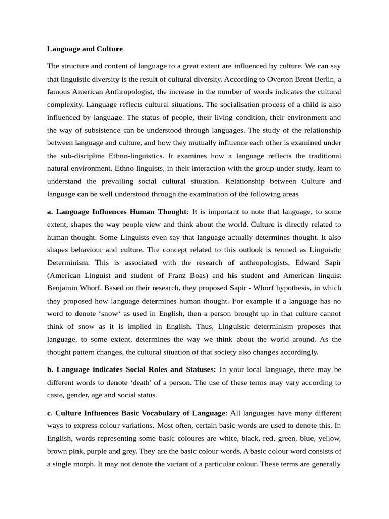 Language's Role in Cultural Dynamics | PDF | Origin Of Language | Human