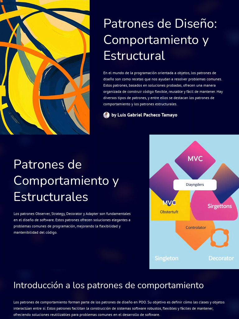 Tema 3 - Patrones de Comportamiento y Estructurales | PDF | Objeto (informática) | Software