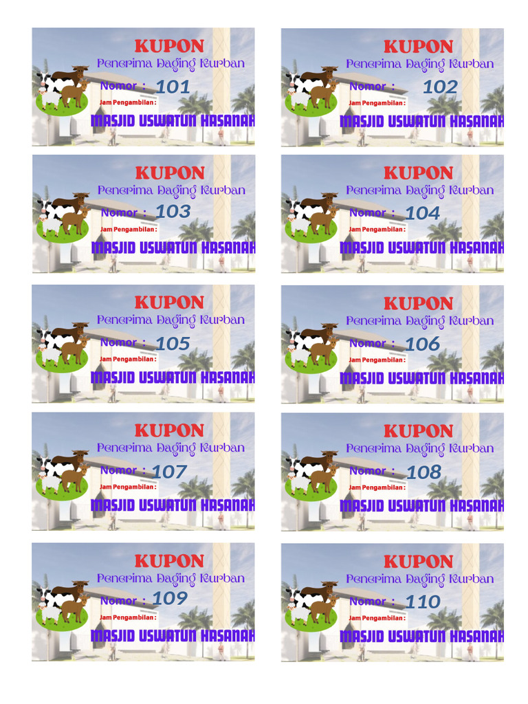 Kupon Kurban 2025 | PDF