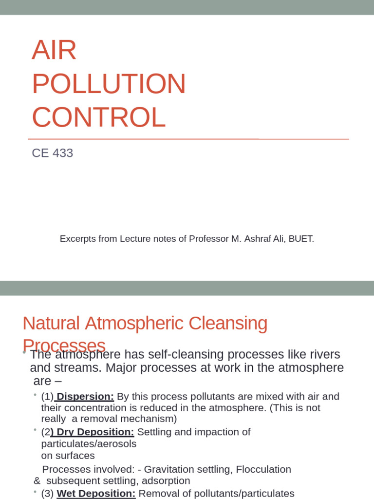 Air Pollution Control | PDF | Gases | Applied And Interdisciplinary Physics