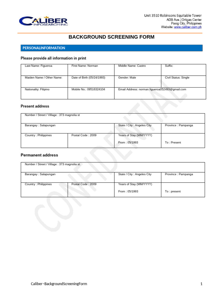 Caliber+ +Job+Application+Form+and+LOA+ | PDF