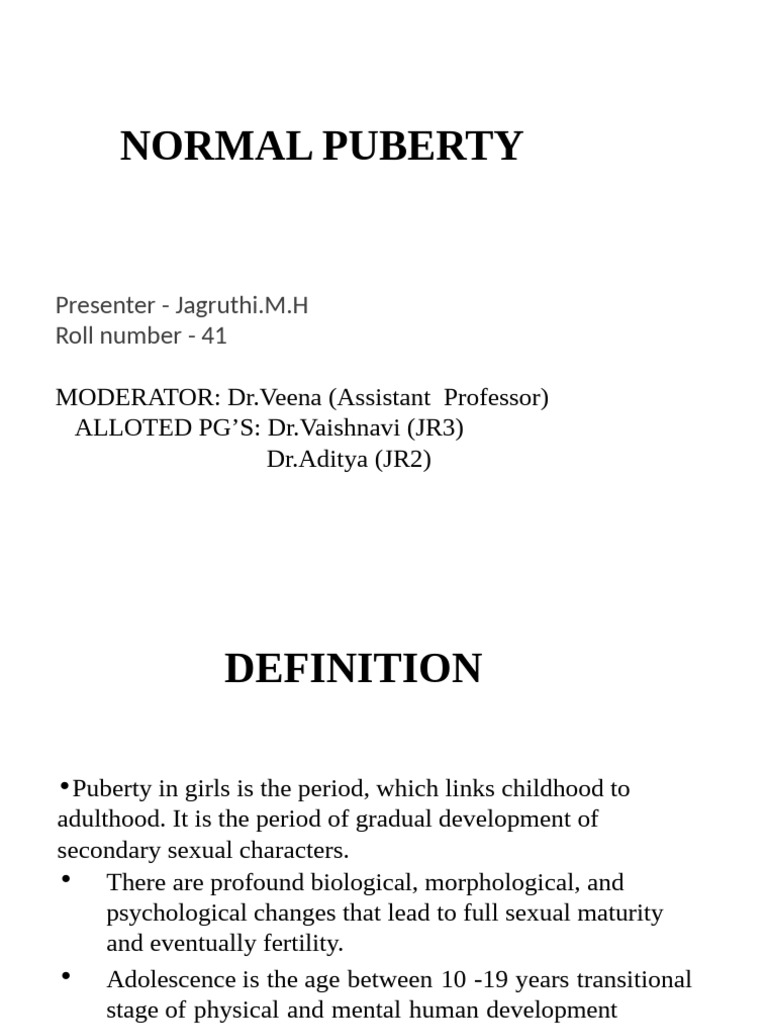Puberty (Normal and Abnormal) | PDF | Puberty | Menstrual Cycle