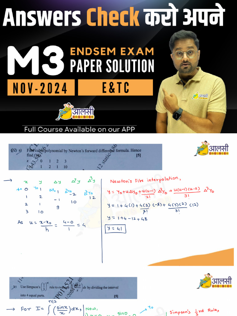 M3 E&TC Nov 2024 Endsem Paper Solution | PDF