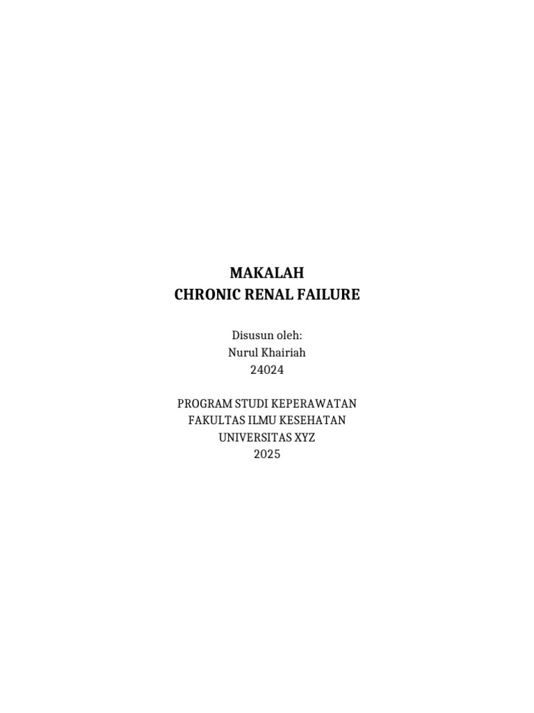 Makalah Chronic Renal Failure Nurul Khairiah | PDF