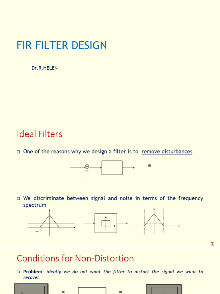 Fir Filter Design: Dr.R.Helen | PDF | Filter (Signal Processing) | Electrical Engineering