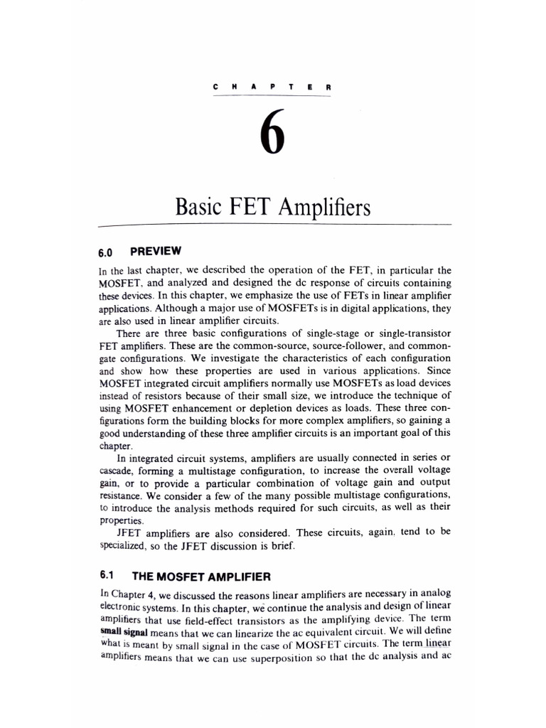 Unit 2 Book Scan Neamen MOSFET Amplifiers | PDF