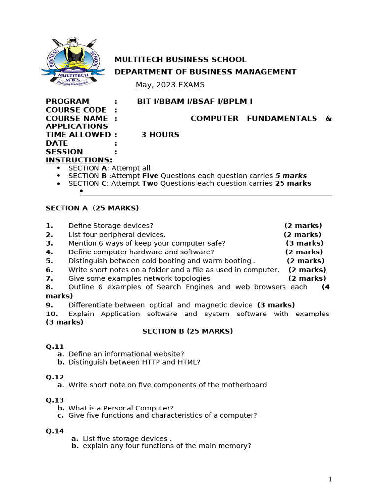 Computer Fundamentals and Applications Degree | PDF | Computing | Software