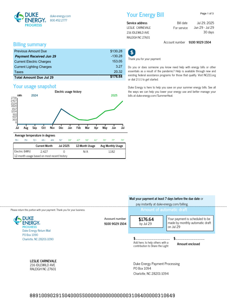 Duke Energy Bill Payment Instructions | PDF