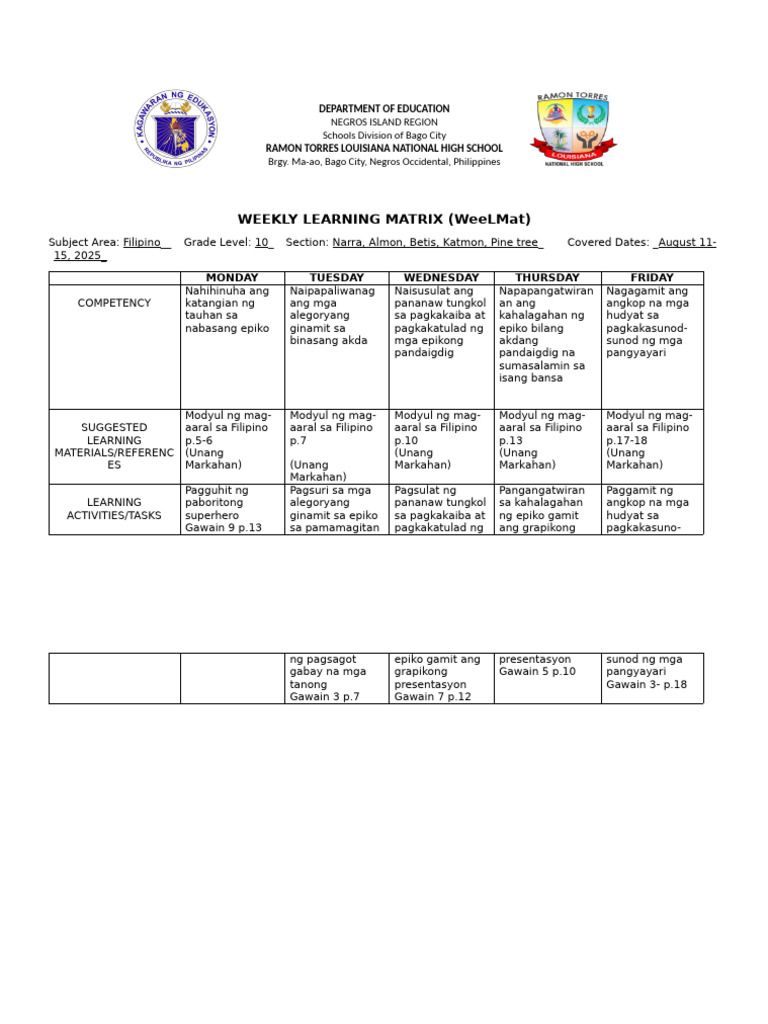 WeeLMat Q1 Aralin-4 | PDF