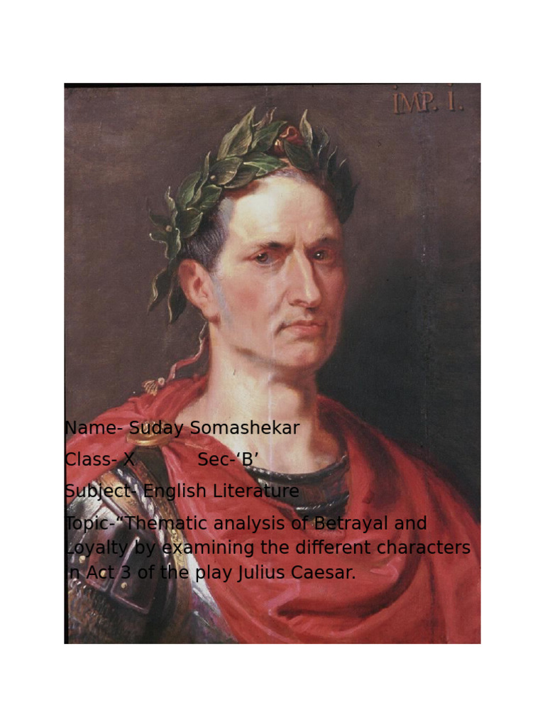 Julius Caesar Project Cover Page | PDF