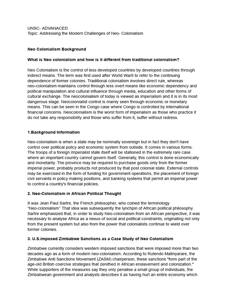 Modern Neo-Colonialism in Africa | PDF | Structural Adjustment | World ...