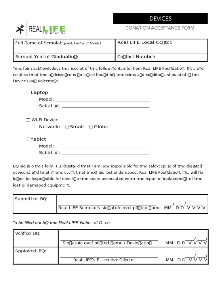 Device Donation Acceptance Form | PDF