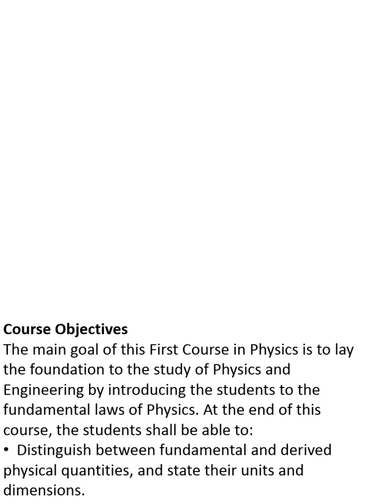 PHY 111 Intro Lecture 1 | PDF | International System Of Units | Newton's Laws Of Motion