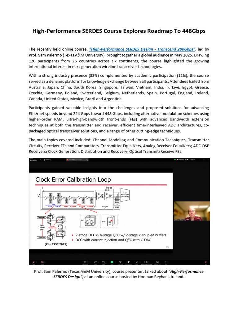 "High-Performance SERDES Design" Online Course - May 2025 | PDF ...