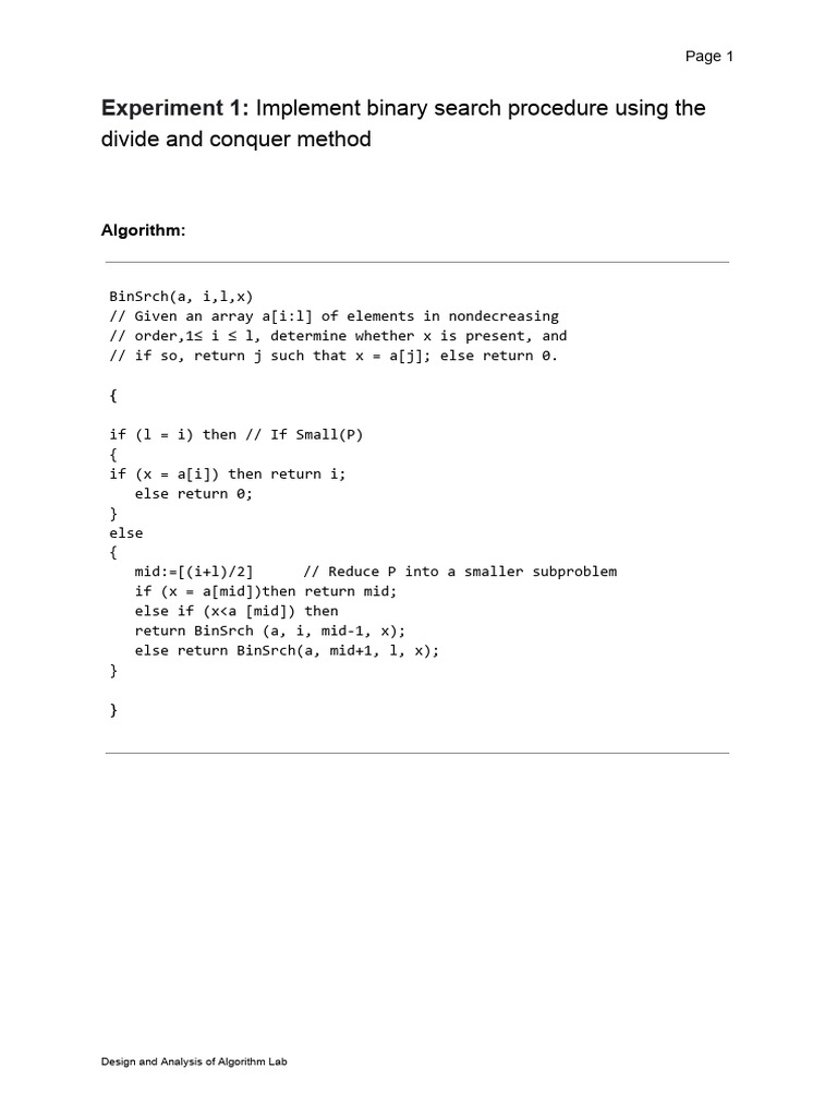 Design and Analysis of Algorithm Lab Report 2023 | PDF | Ratio ...