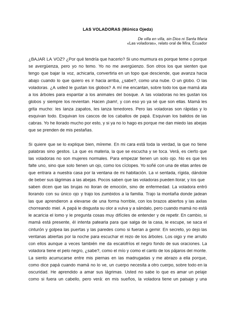 Las voladoras: un relato de deseo y misterio | PDF