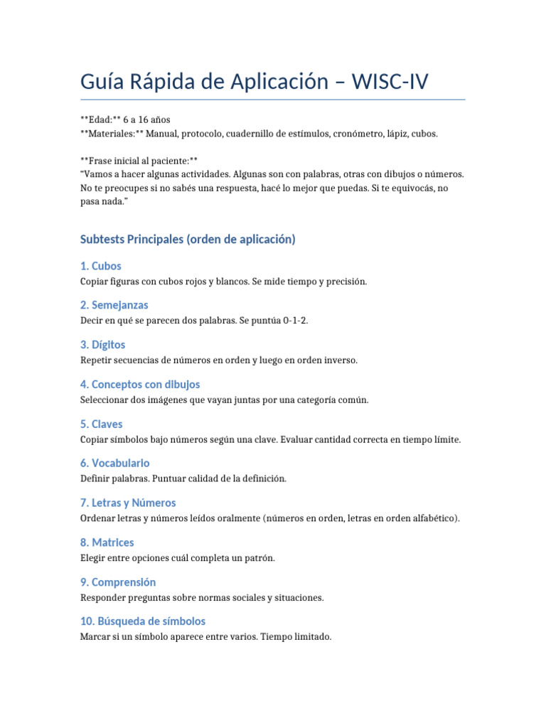 Guía_Rápida_WISC_IV | PDF