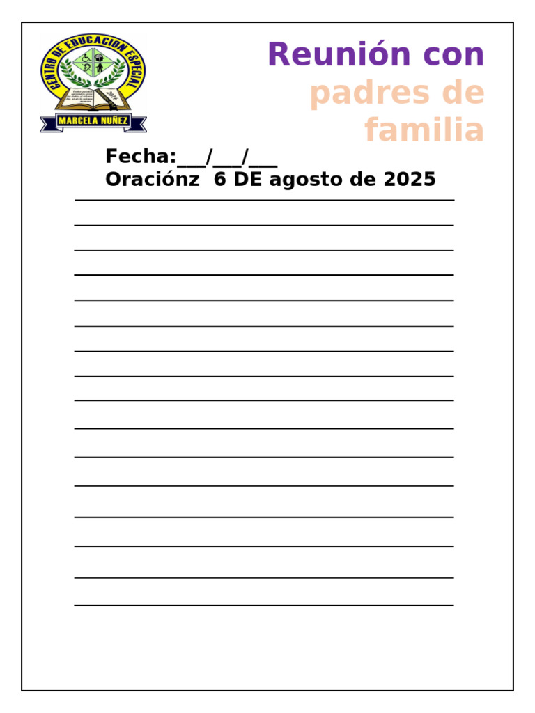 Reunion de Padres de Familia | PDF