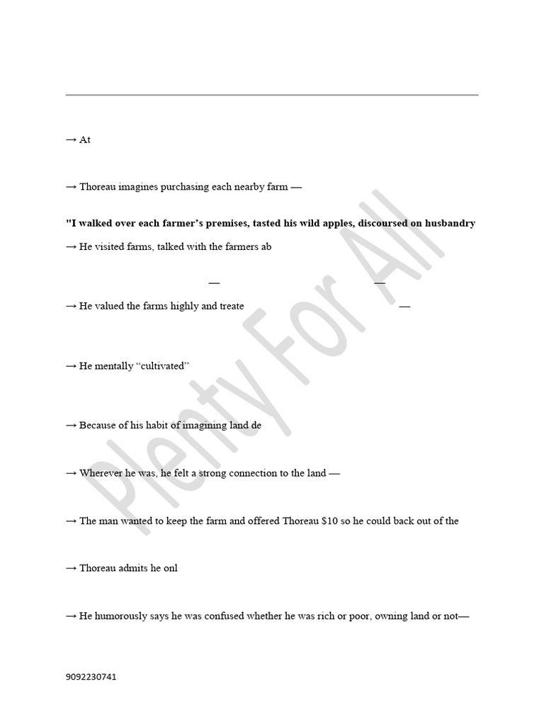 Walden Where I Lived What I Lived by Thoreau Explanation | PDF | Walden ...