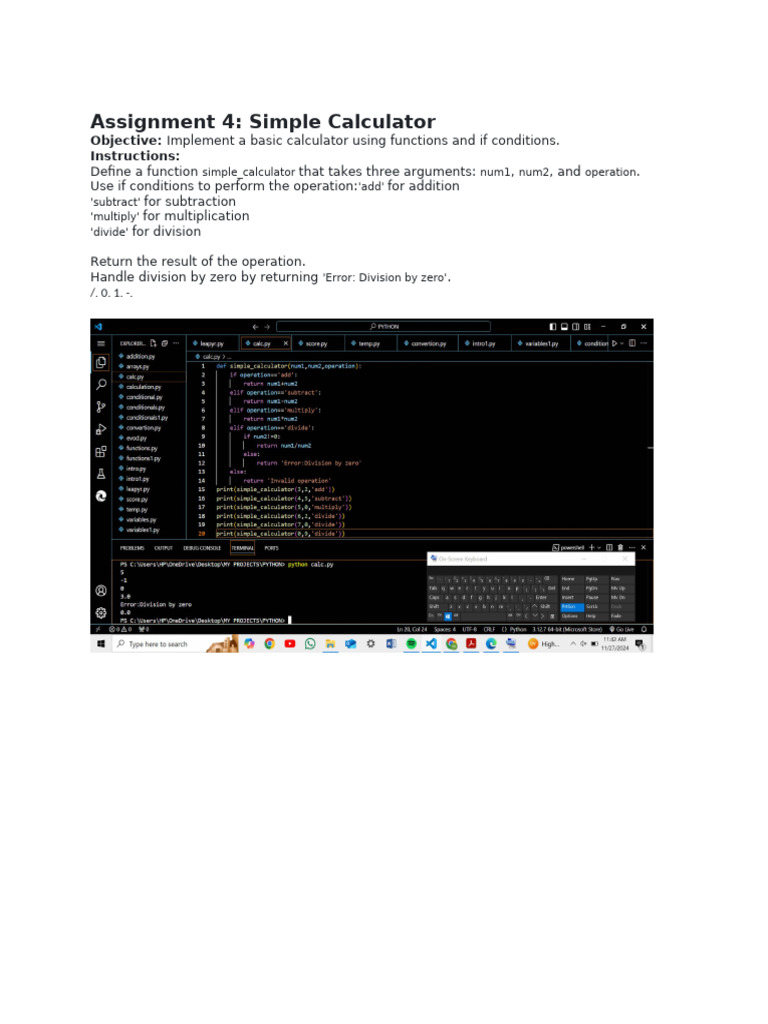 simple calculator | PDF