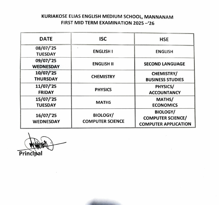Midterm Exam Timetable | PDF