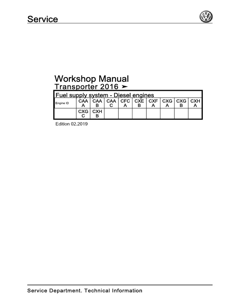 VW t6 Fuel System Diesel Engines Eng | PDF | Fuel Injection | Diesel Engine