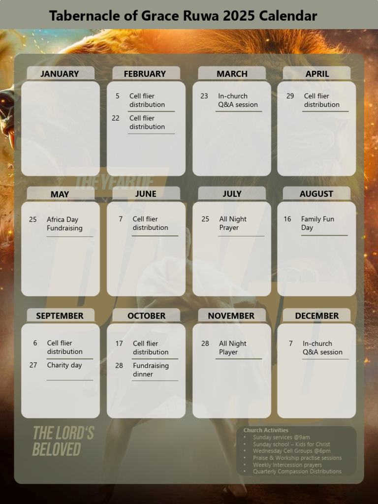 2025 Tog Ruwa Calendar | PDF