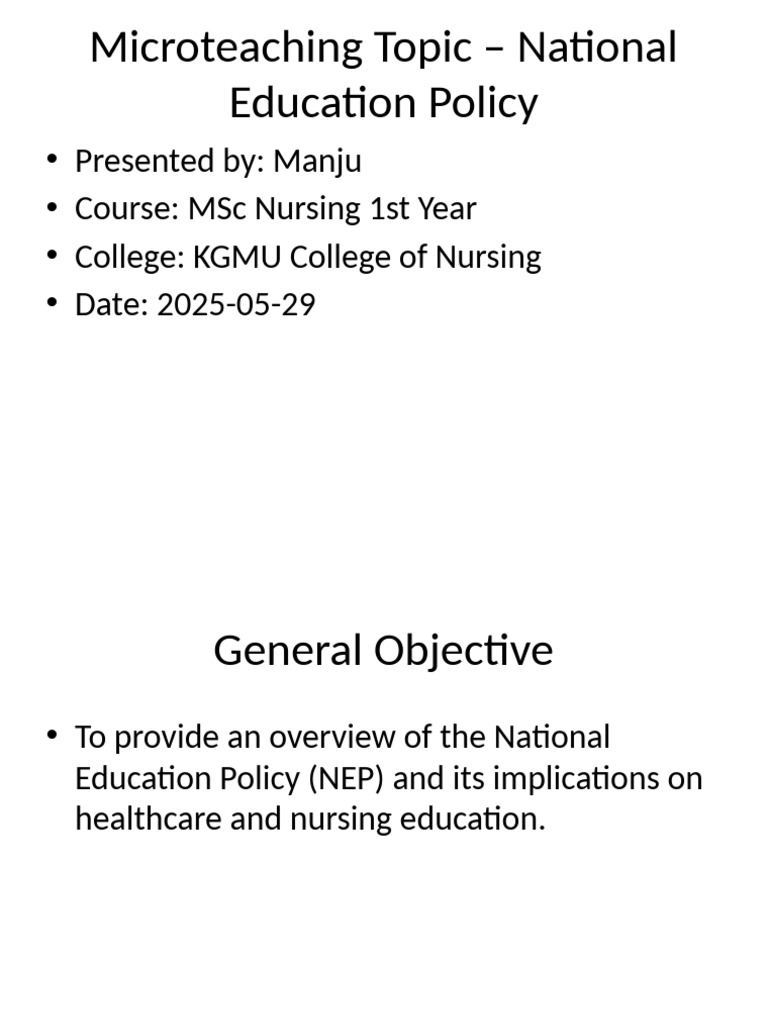 Microteaching NEP2020 Presentation | PDF