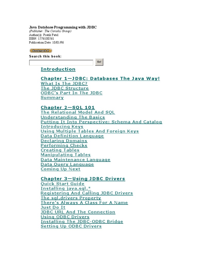 Java Database Programming With JDBC | Download Free PDF | Databases | Java (Programming Language)