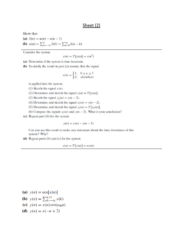 DSP - Sheet 1.2 | PDF