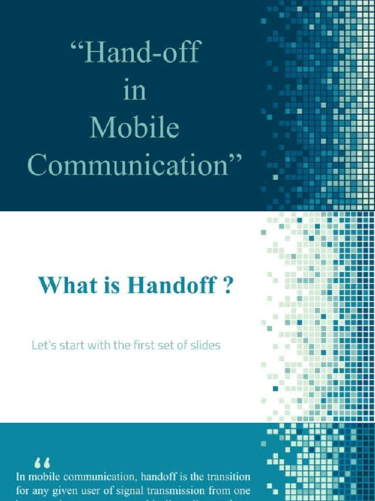 Handoff in Mobile Communication | PDF