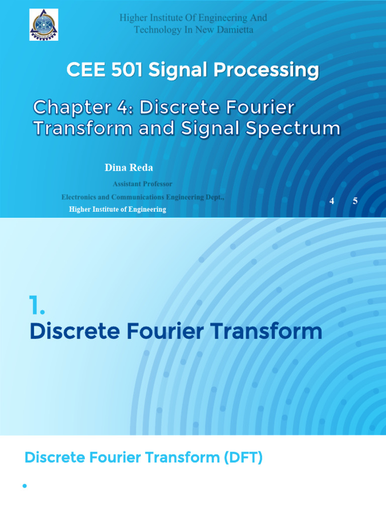 Discrete Fourier Transform Overview | PDF | Fast Fourier Transform ...