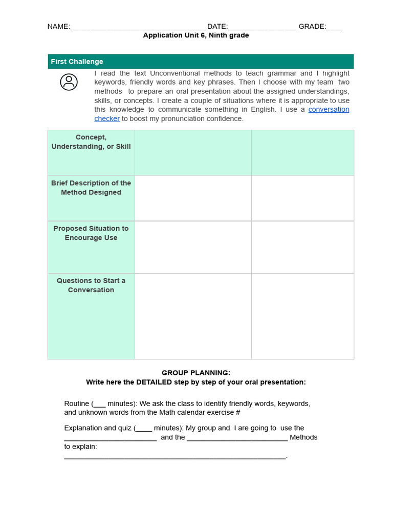 Ninth Grade Grammar Teaching Methods | PDF | Communication | Learning
