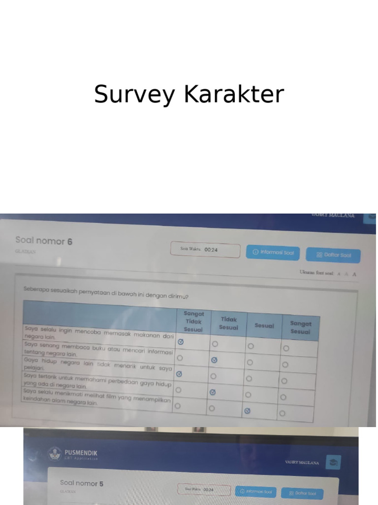 Survey Karakter | PDF