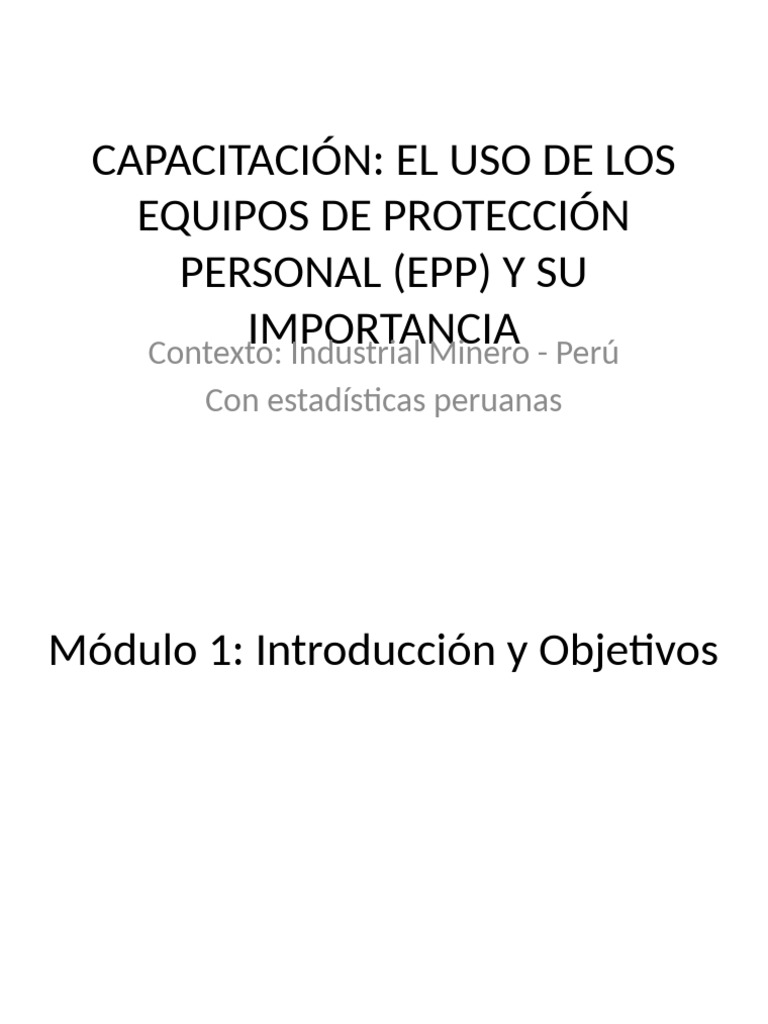 Capacitacion EPP Minero Peru | PDF | Seguridad y salud ocupacional