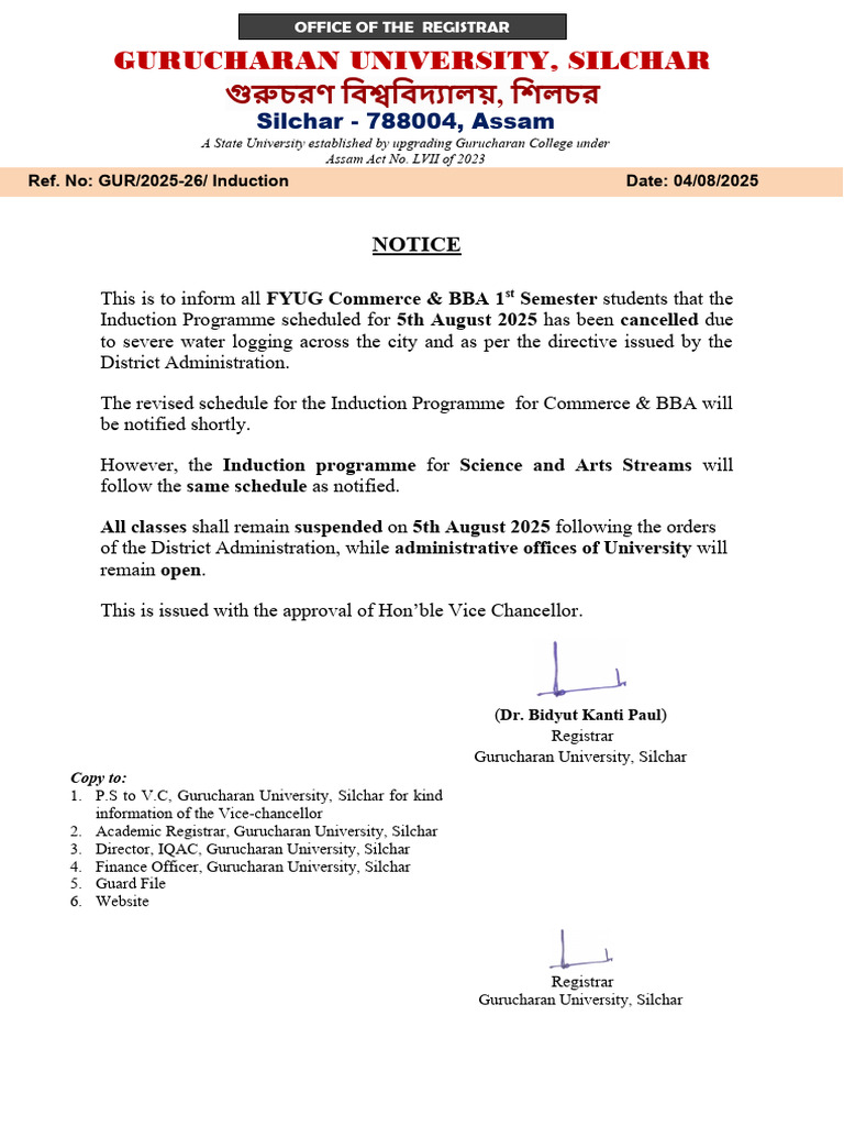 Induction Program Cancellation Notice | PDF | Chess Theory | Chess