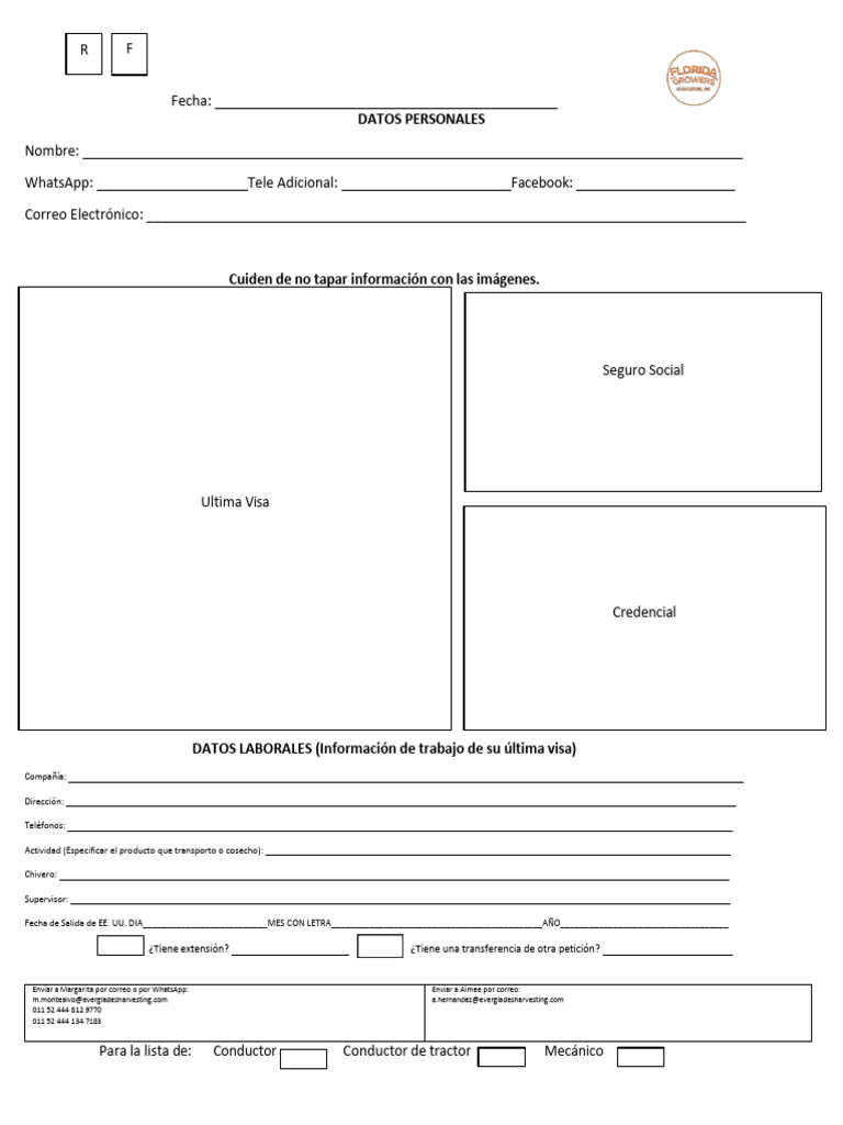 2025 Formato de Ultima Visa Op y Trac | PDF