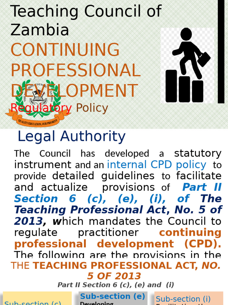 Zambia CPD Policy Guidelines | PDF | Learning | Teachers